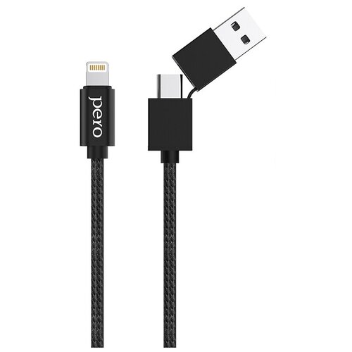 Аксессуар Pero DC-07 Universal 2in1 USB-A/PD - Lightning 1.0m PRDC-07UTL1MB