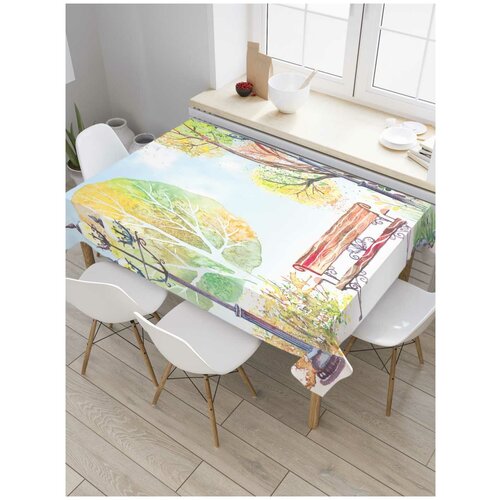 Скатерть прямоугольная JoyArty на кухонный стол "Уютная лавка" из оксфорда, 180x145 см