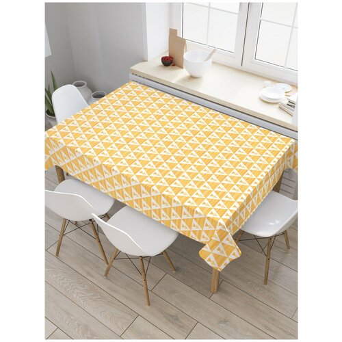 Скатерть прямоугольная JoyArty на кухонный стол "Треугольный орнамент гранж" из оксфорда, 180x145 см