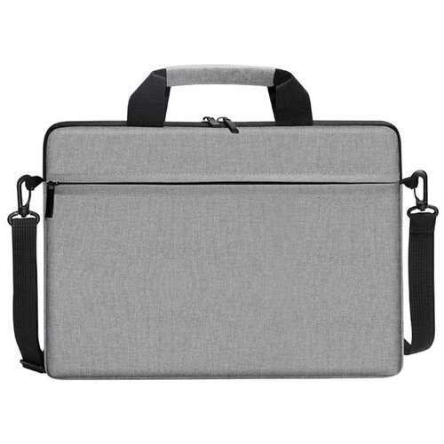 Мужская- Женская сумка- портфель MyPads M120-920 для ноутбука Irbis Acer Lenovo Prestigio Xiaomi Digma 12 дюймов с ремнем через плечо из качественного нейлона тонкая простая комфортная легкая светло- серая (12" дюймов)