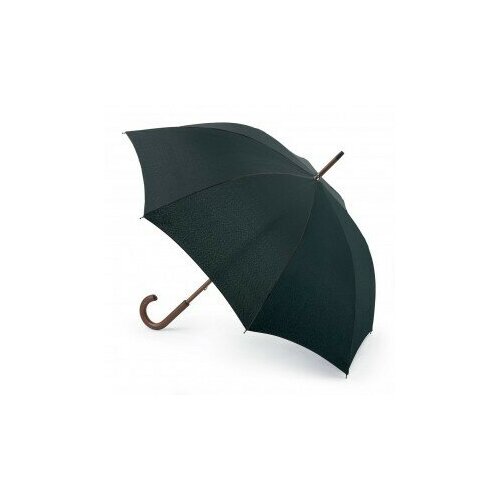 Зонт-трость FULTON, механика, купол 100 см, 8 спиц, деревянная ручка, для женщин, черный