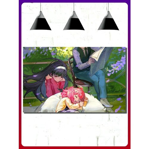 Картина интерьерная на дереве, аниме семья шпиона - 3089