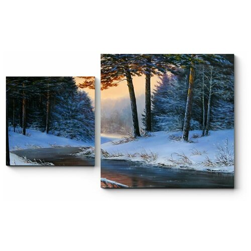 Модульная картина Холодная красота зимнего леса 70x42