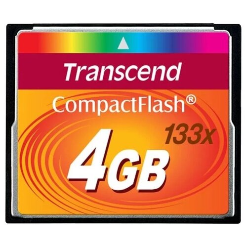 Карта памяти Transcend Compact Flash 4 ГБ Class 10, V10, A1, UHS-I U1, R/W 20/18 МБ/с, 1 шт., оранжевый