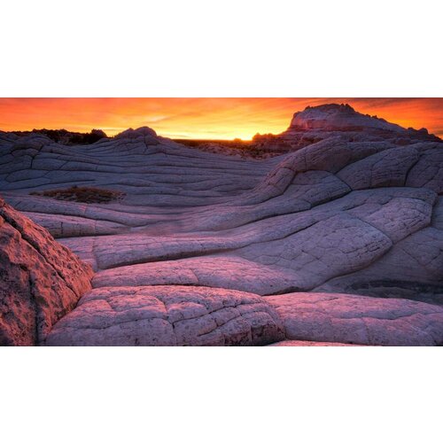 Картина на холсте 60x110 Альянс Лес "Вечер монумент Аризона закат" на подрамнике / интерьер/ декор