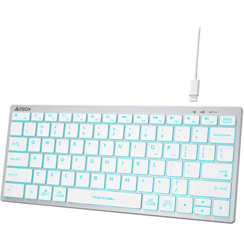 Клавиатура A4Tech Fstyler FX61 белый USB slim LED (FX61 WHITE)