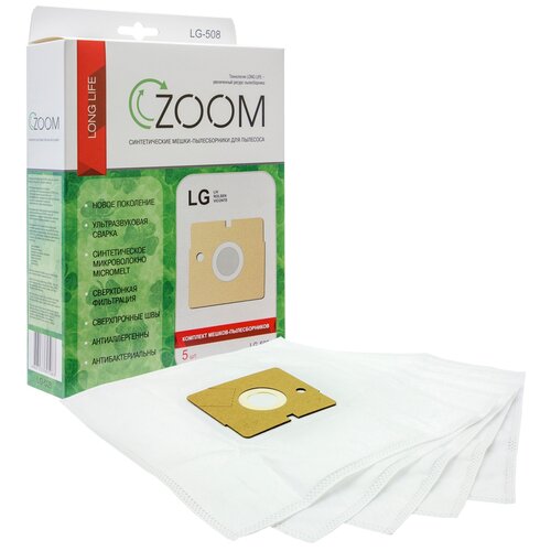 Мешки-пылесборники ZOOM синтетические 5 шт для пылесоса LG V-C41 … TURBO