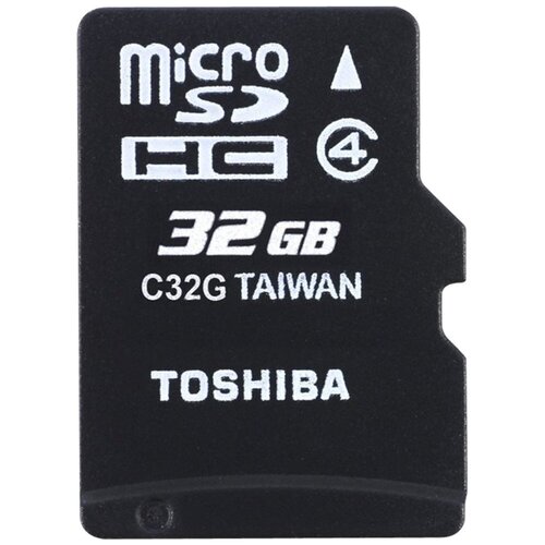 Карта памяти Toshiba microSDHC 32 ГБ Class 4, адаптер на SD