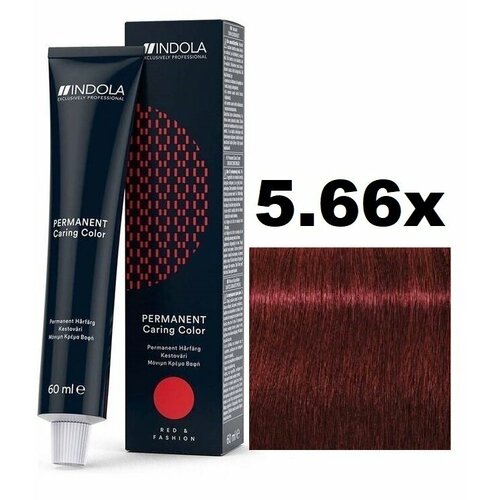 Indola Permanent Caring Color Крем-краска для волос 5/66х светлый коричневый экстракрасный 60мл