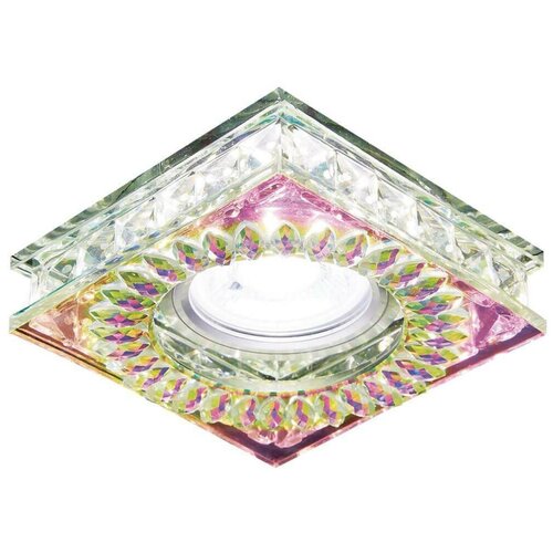 Светильник Ambrella light Crystal LED S251 PR, хром/перламутровый хрусталь, G5.3, 50 Вт, цвет арматуры: хром, цвет плафона: разноцветный