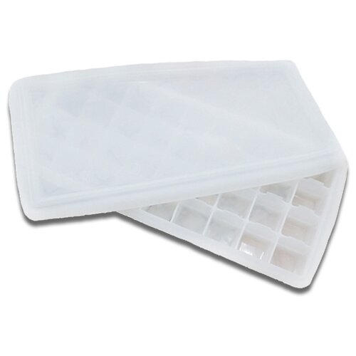 Силиконовая форма для льда с крышкой, белая, гибкая, 36 кубиков, 24х13х4 см, Kitchen Angel KA-FORMICE-04
