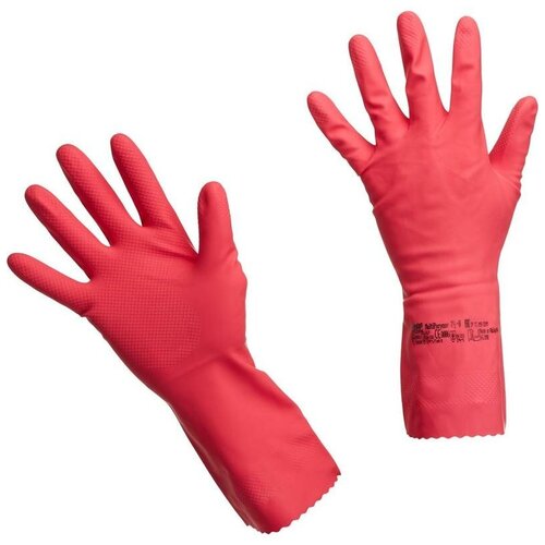 Перчатки Vileda Professional Многоцелевые, латексные, 1 пара, размер M, цвет красный