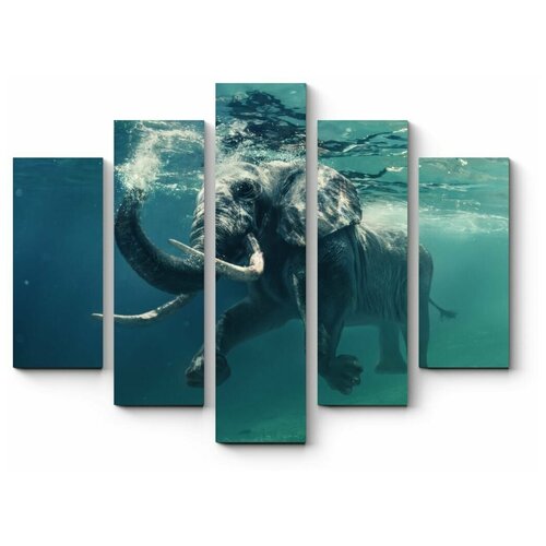 Модульная картина Слон покоряет океан 125x100