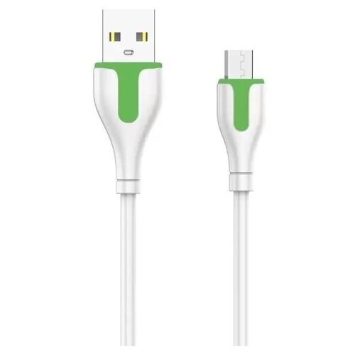 Кабель LDNIO USB - Micro (LS572) 2м, white&green