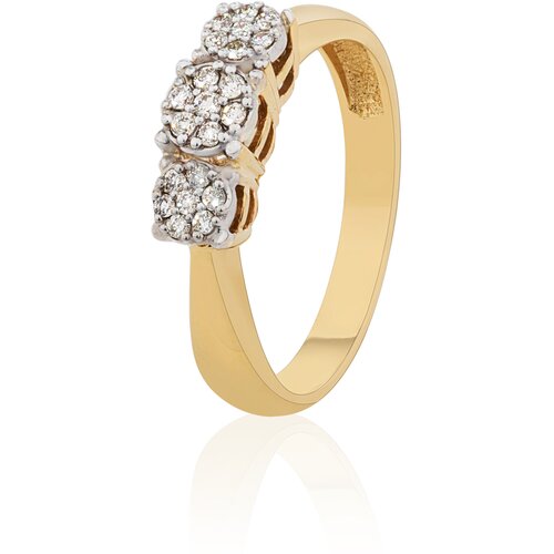 Кольцо обручальное Gatamova, золото, 585 проба, родирование, бриллиант, размер 17, бесцветный