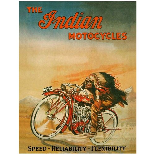 Постер / Плакат / Картина Мотоциклы - Индийский мотоцикл 60х90 см в раме