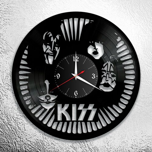 Настенные часы из виниловой пластинки с группой KISS