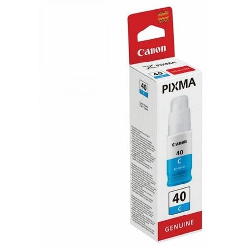 Чернила CANON GI-40C для СНПЧ Pixma G5040 G6040, голубые, ресурс 7700 страниц, оригинальные