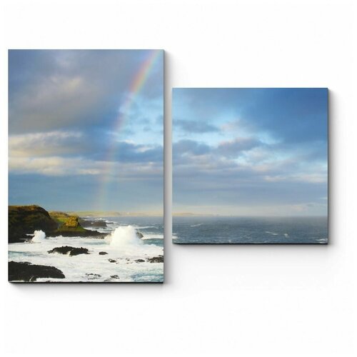 Модульная картина Морской пейзаж с радугой 130x98