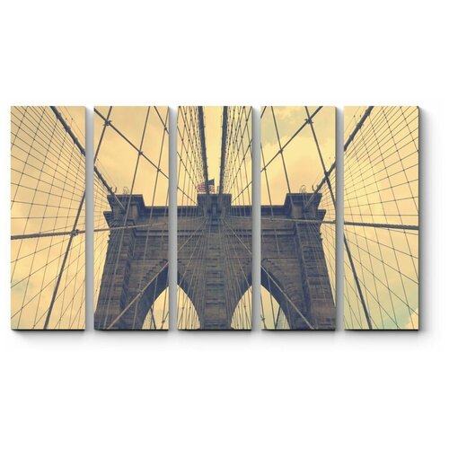 Модульная картина Винтажный Бруклинский мост190x114