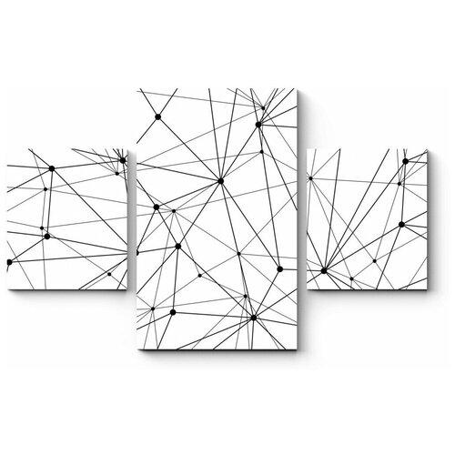 Модульная картина Точки и линии 100x65