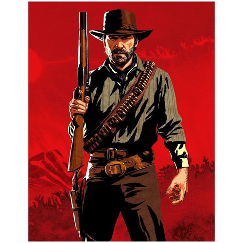 Постер / Плакат / Картина Red Dead Redemption. Артур с дробовиком 50х70 см в раме