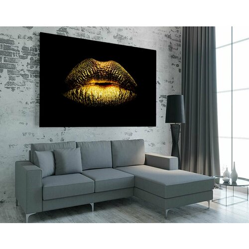 Картина "Золотые губы" 120 на 80 см, картины Decor.Bot, интерьерная картина