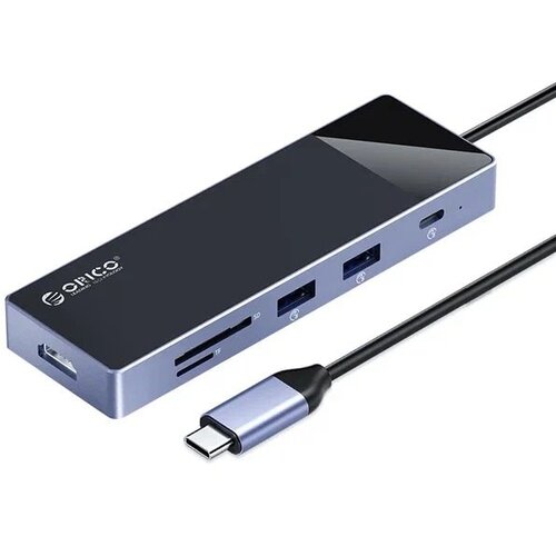 USB-концентратор  ORICO DM-10P, разъемов: 2, 20 см, черный