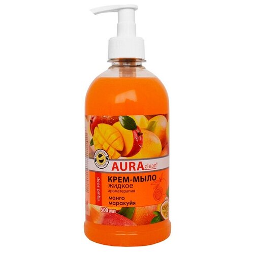 Aura clean Крем-мыло жидкое Манго и маракуйя, 500 мл, 510 г