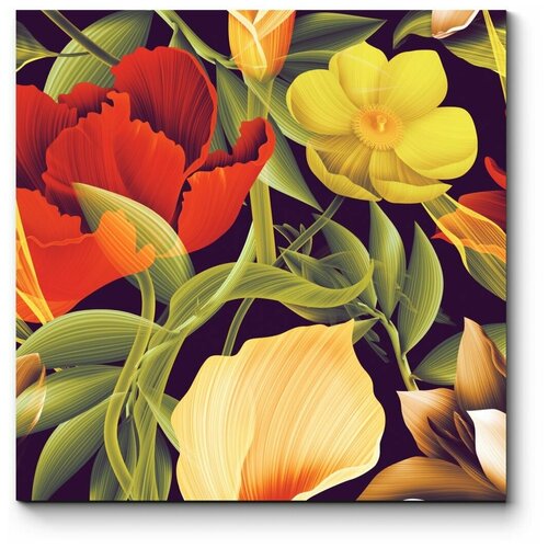 Модульная картина Необычные тропические цветы 110x110