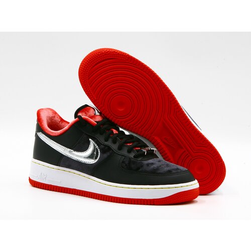 Кроссовки NIKE Air Force 1 Low, полнота D, размер 9,5US, черный, красный