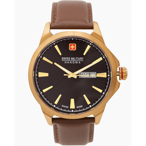 Наручные часы Swiss Military Hanowa, черный, коричневый