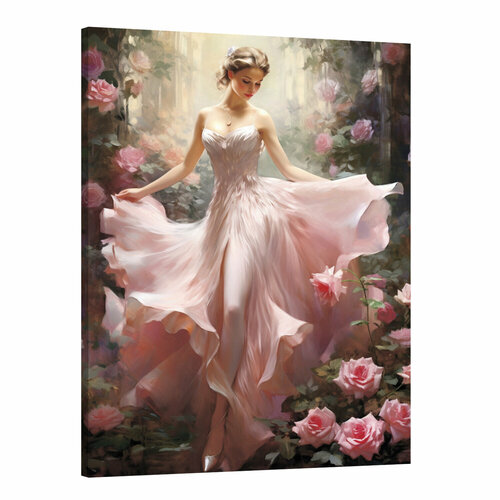 Интерьерная картина 50х70 "Танец нежных роз"