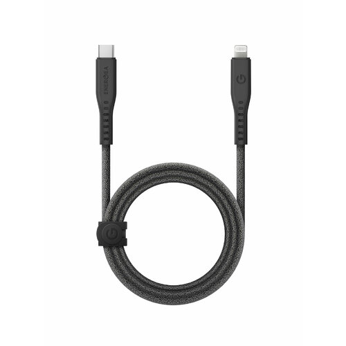 EnergEA Кабель FLOW USB-C to Lightning MFI C94 PD60W 3A Nanoweave Magnetic tie Black 1.5m