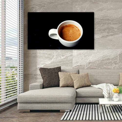 Картина на холсте 60x110 LinxOne "Эспрессо кофе чашка" интерьерная для дома / на стену / на кухню / с подрамником