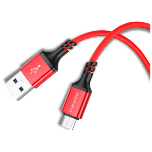 Кабель для зарядки Micro USB огнестойкий силиконовый красный