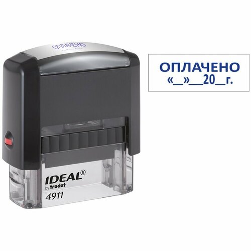 Штамп стандартный Trodat Ideal 4911/DB (38х14мм, со словом "оплачено, дата") (4911/DB/L3.13 IDEAL)