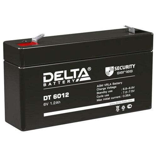 Аккумулятор 6В 1.2А. ч Delta DT6012 (10шт. в упак.)