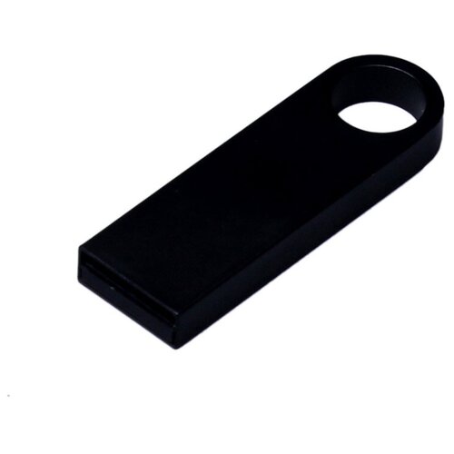 Компактная металлическая флешка с круглым отверстием (32 Гб / GB USB 2.0 Черный mini3 Flash drive модель 292 S)