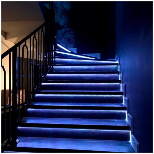 Умная подсветка лестницы с накладными датчиками движения, Uzens StairsLight, RGB, комплект, под покраску