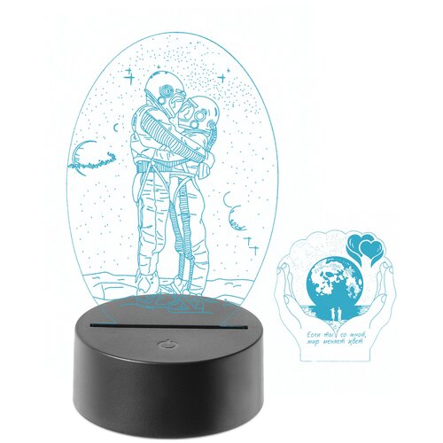 3D ночник для сна/светильник настольный декоративный/подарок любимой жене женщине подруге девушке на 8 марта день рождения свадьбу юбилей :"Ты и Я"