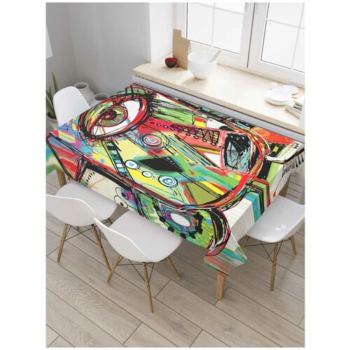 Скатерть прямоугольная JoyArty на кухонный стол "Искусство абстракции" из оксфорда, 180x145 см