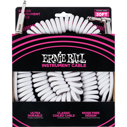 Инструментальный кабель Ernie Ball 6045 9м Coiled White, Ernie Ball (Эрни Бол)