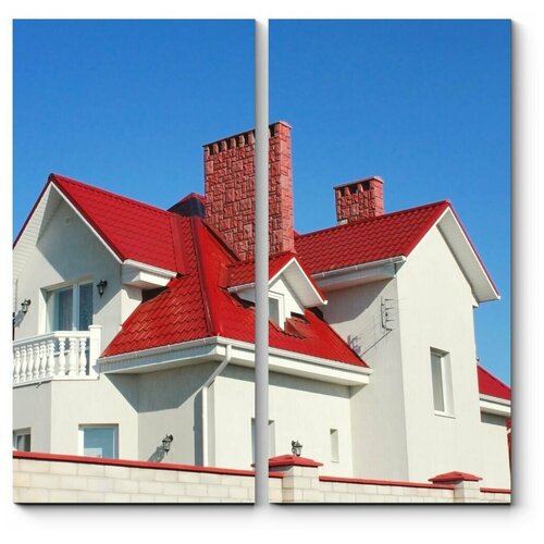 Модульная картина Дом с красной крышей40x40