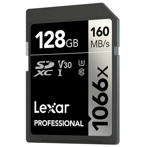 Карта памяти LEXAR Professional 1066x SDXC UHS-1 U3 V30 128 ГБ