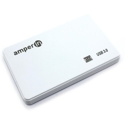 Корпус для жесткого диска Amperin AM25U3PW 2,5', USB 3.0, пластиновый, белый