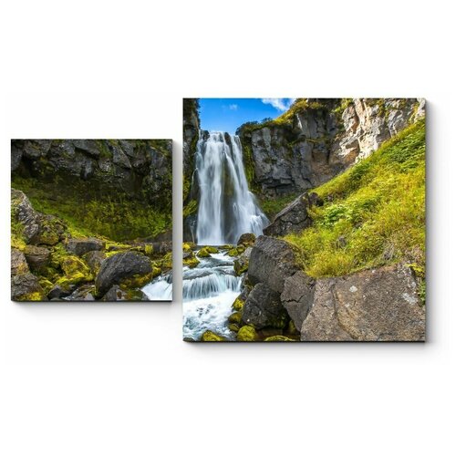 Модульная картина Горный водопад 120x72