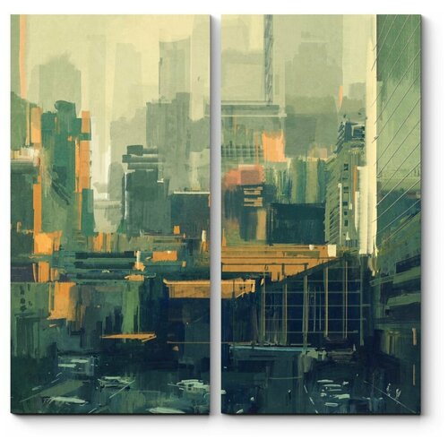 Модульная картина Городские небоскребы на закате110x110