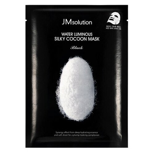 JM Solution маска для упругости кожи с протеинами шелка Water Luminous Silky Cocoon Mask Black, 80 г, 35 мл, 2 уп.