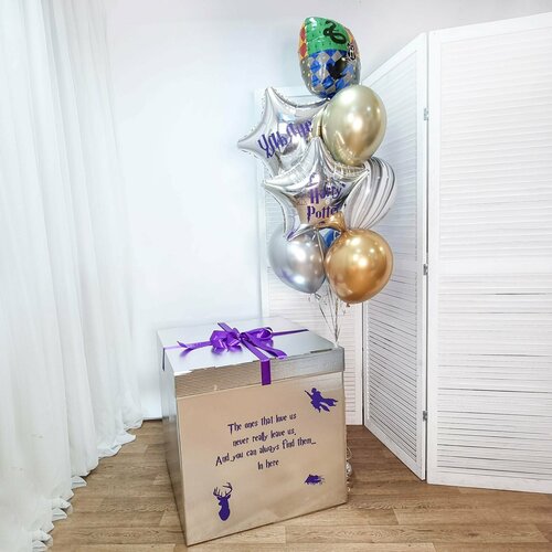 Коробка с шарами надутыми гелием "Тайная комната" 8 шаров